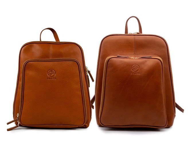 XL VERSION of Our Paris Leather Backpack Purse in Tan Black - Etsy