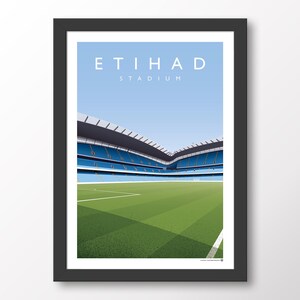 Manchester City Etihad Stadium From the Touchline Poster - Etsy