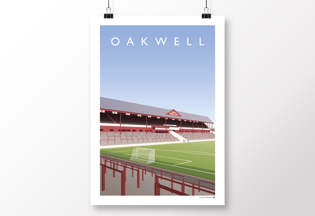 Barnsley FC Oakwell Póster de la tribuna oeste - Etsy España