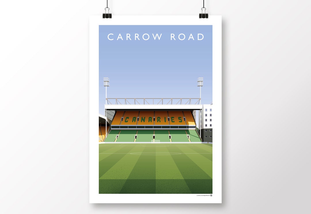Norwich City Carrow Road From the Centre Circle Poster - Etsy
