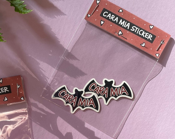 Cara Mia Sticker - Addams Family Sticker, Spooky Sticker, Bat Sticker ...