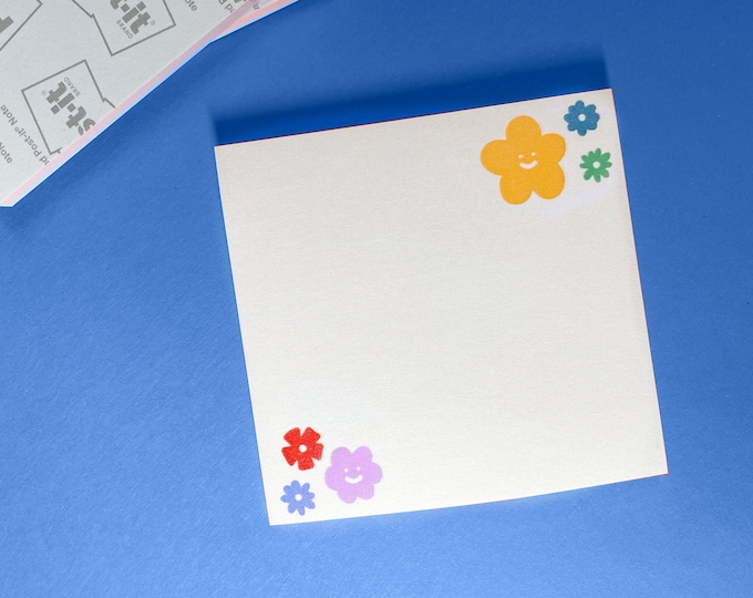 Smiley Flower Sticky Notes, Cute Sticky Notes, Floral Sticky Notes ...