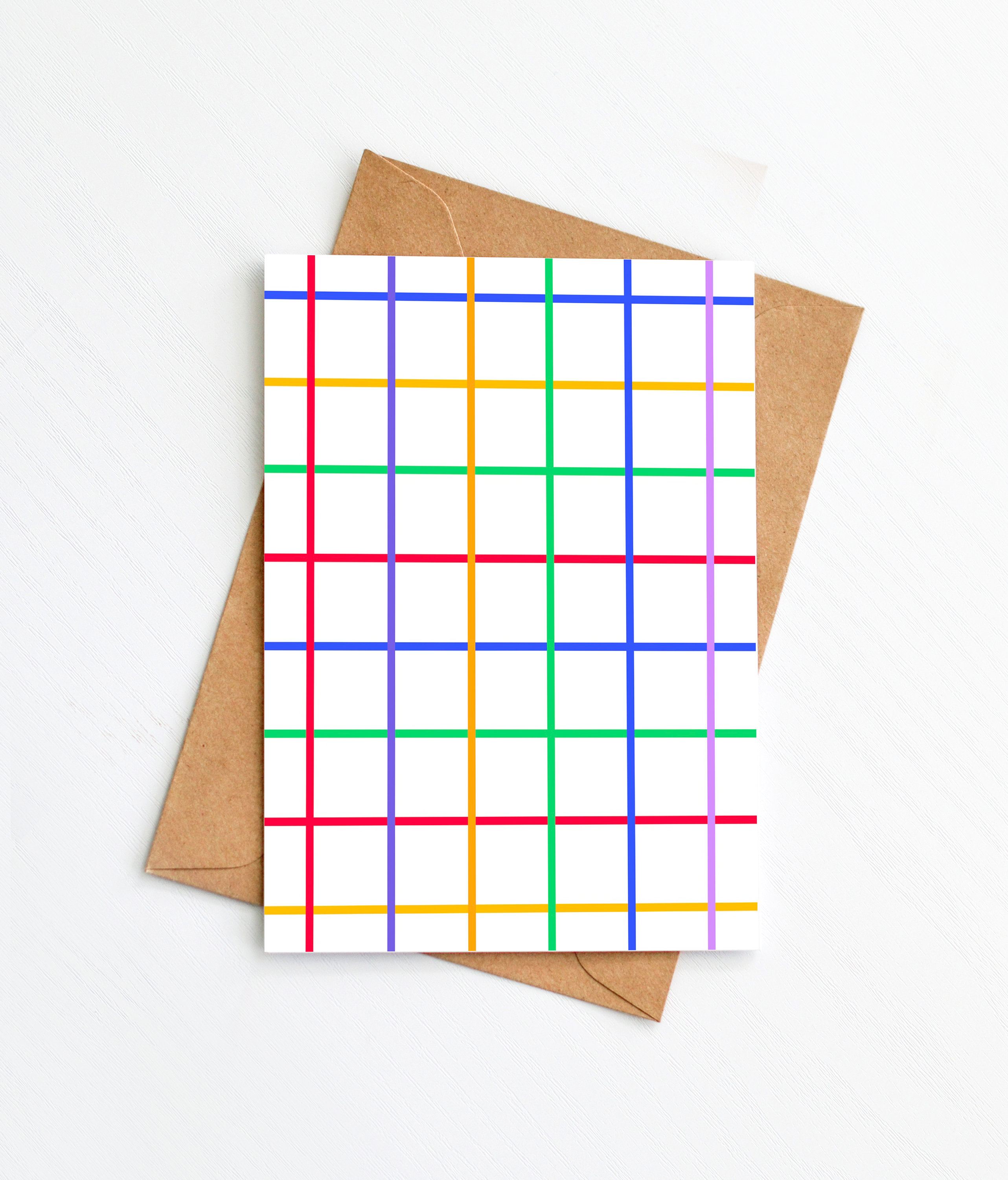 Rainbow Grid Greeting Card, Colorful Greeting Card, Happy Birthday ...