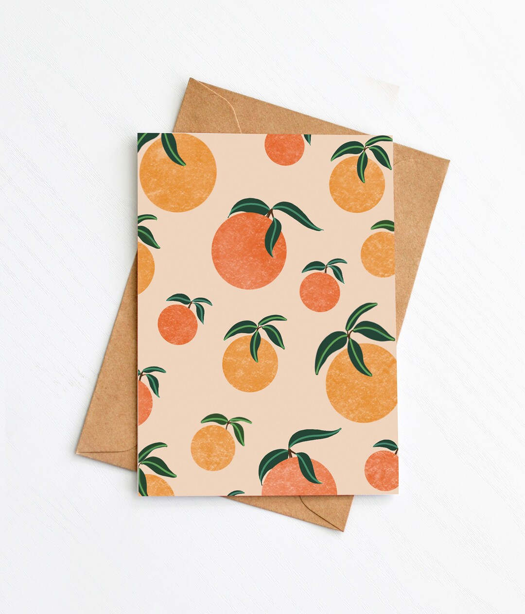 Orange Print Greeting Card, Oranges Card, Fruit Greeting Card - Etsy
