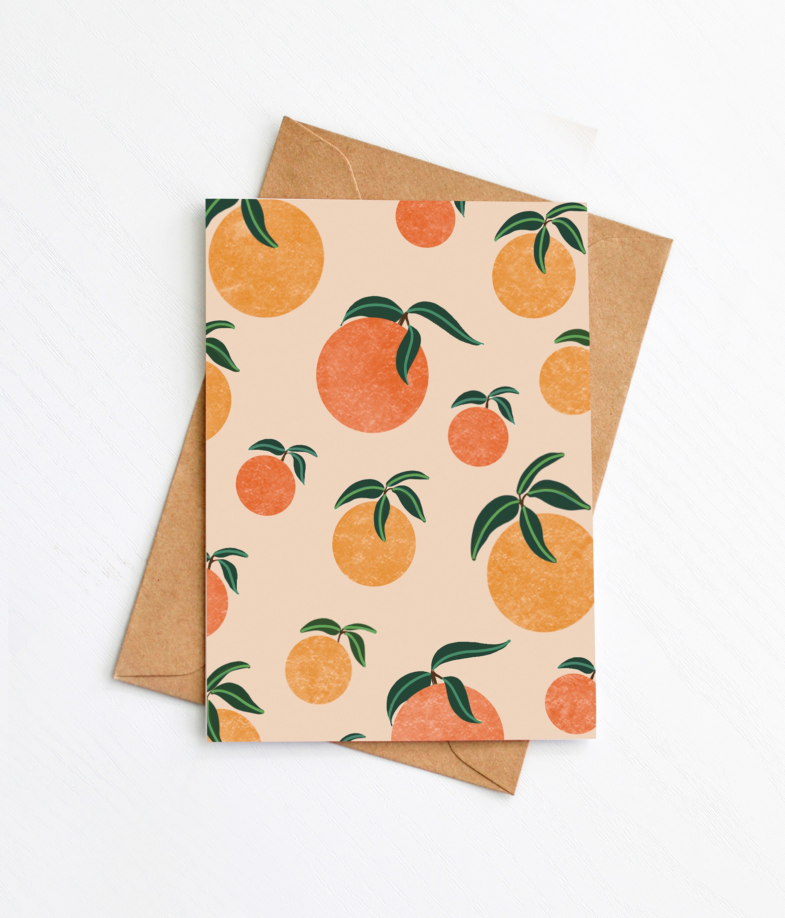 Orange Print Greeting Card, Oranges Card, Fruit Greeting Card - Etsy
