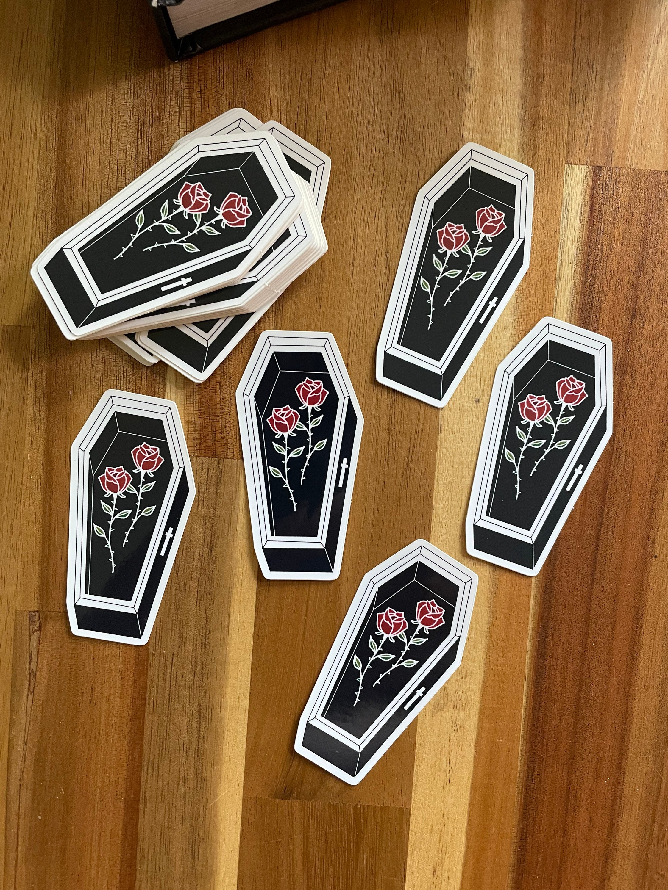 Coffin Sticker Spooky Sticker Halloween Sticker Taphophile - Etsy