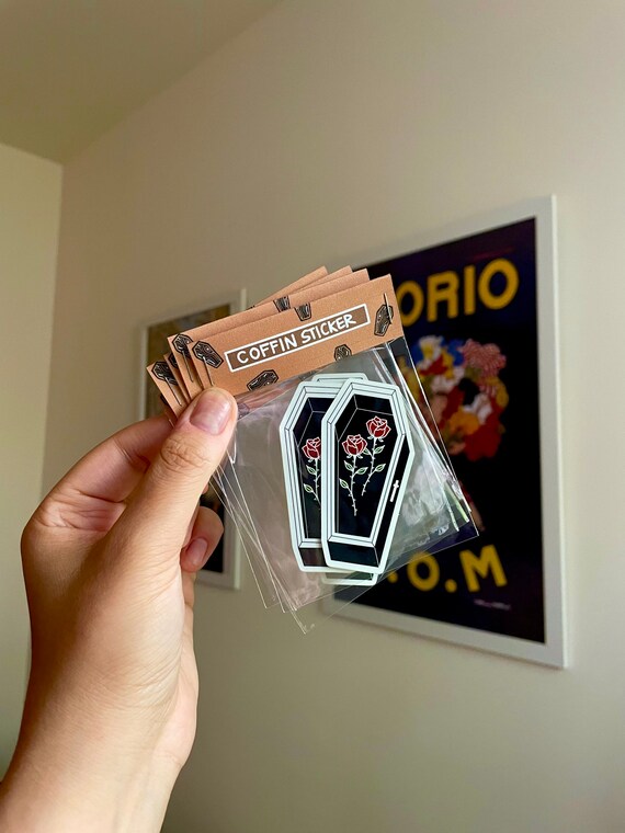 Coffin Sticker Spooky Sticker Halloween Sticker Taphophile - Etsy