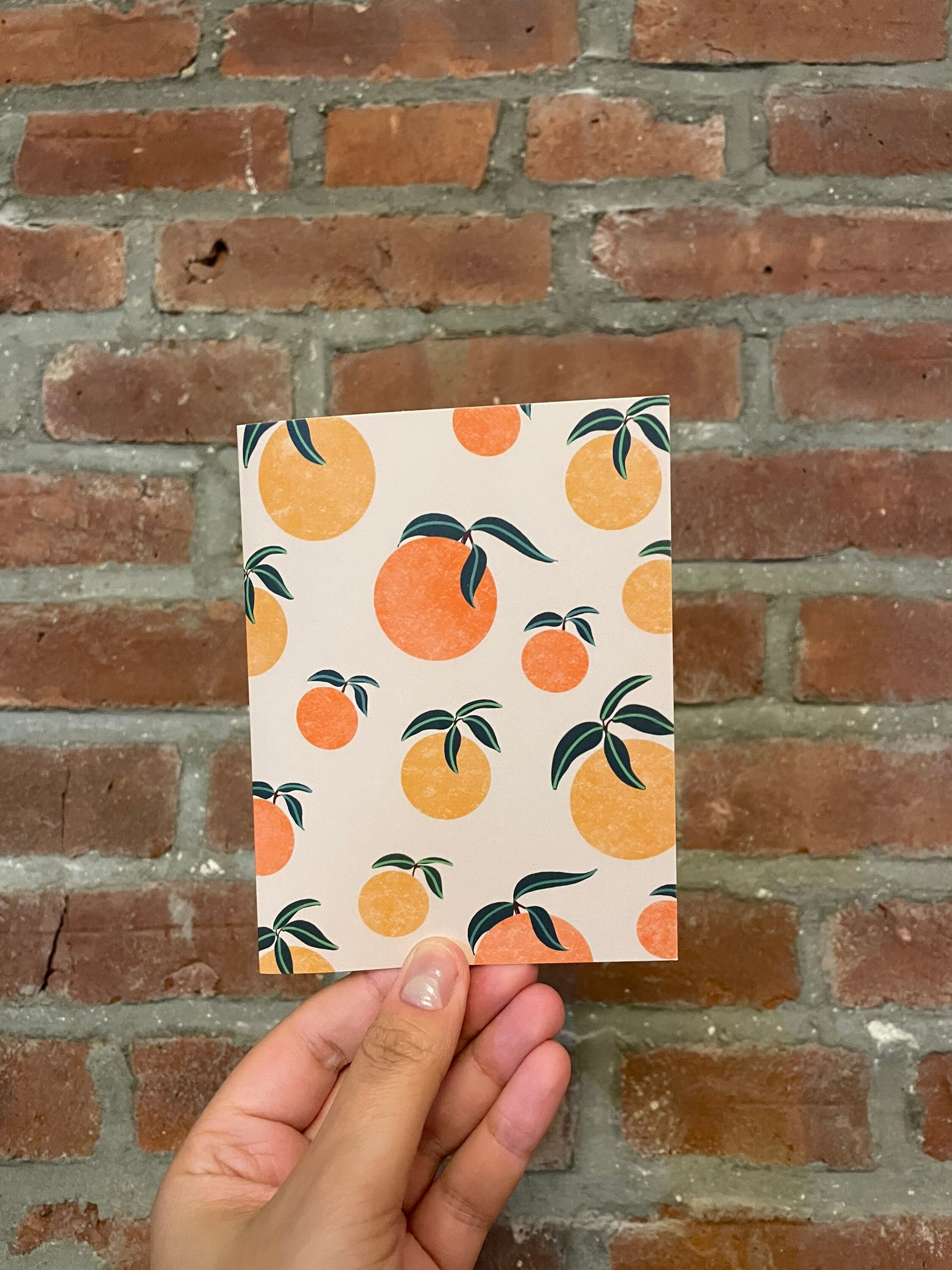 Orange Print Greeting Card, Oranges Card, Fruit Greeting Card - Etsy