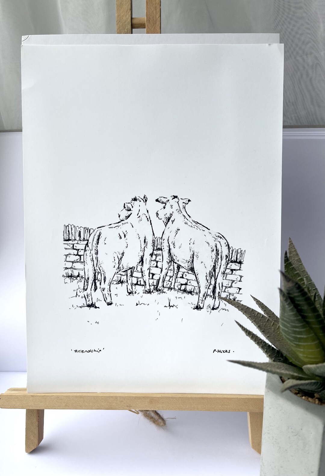 Maud and Mavis, Friendly Cow, Nosy Cow Illustration Print. - Etsy