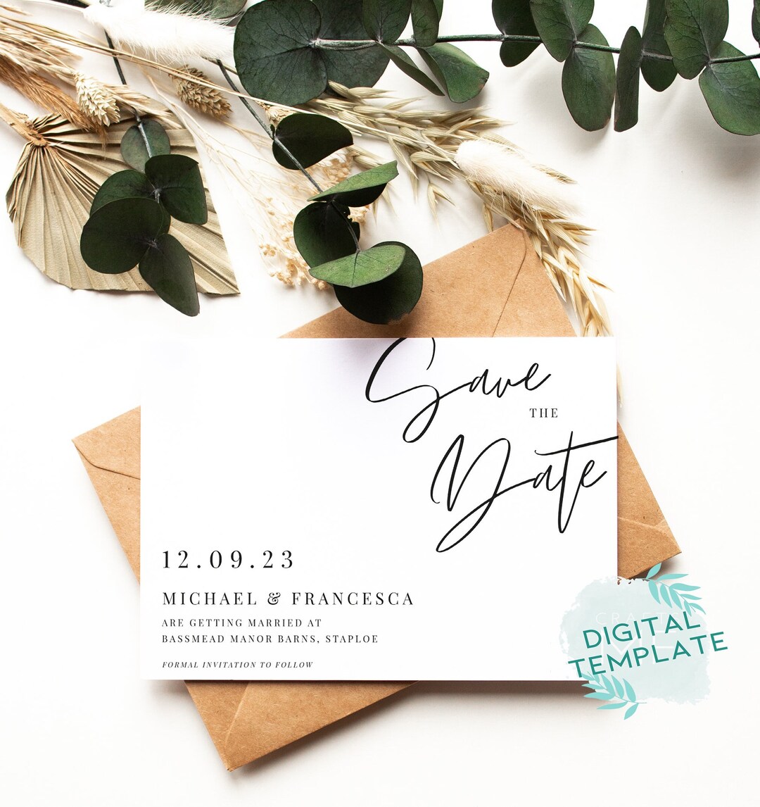 Wedding Save the Date Template, Wedding Set Template, Wedding ...