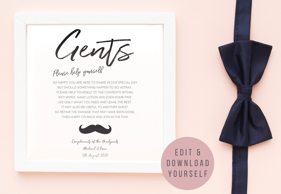 Wedding Toiletries Sign Custom Wedding Sign Template Save - Etsy UK