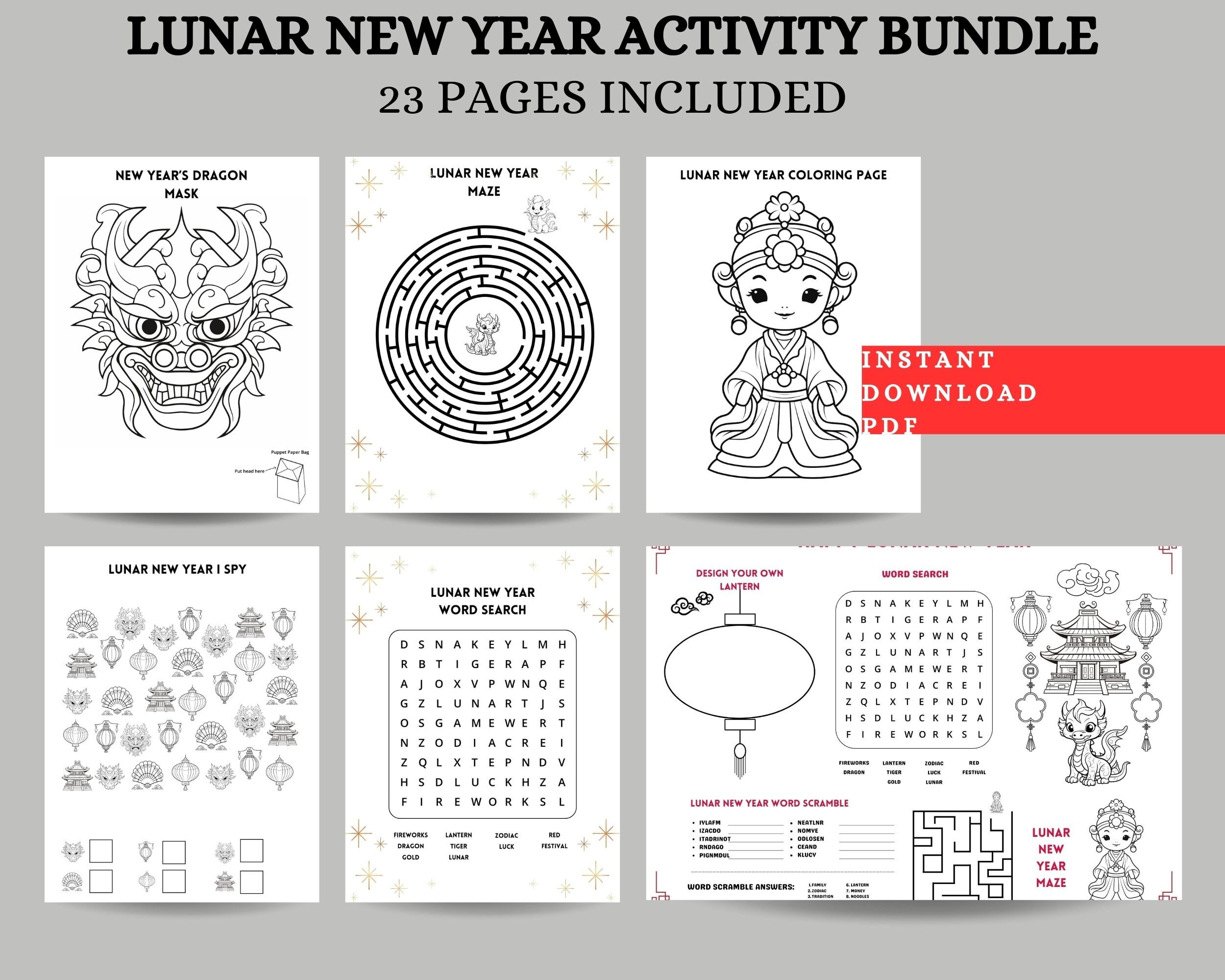 Lunar New Year Activity Printable, Chinese New Year Games, Kids ...