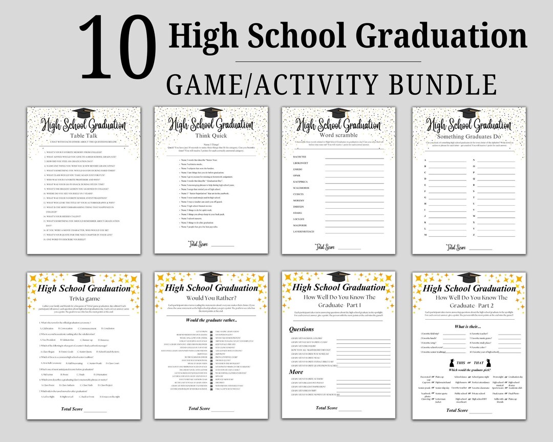 Editable High School Graduation Game Bundle | Grad Games | Printable ...