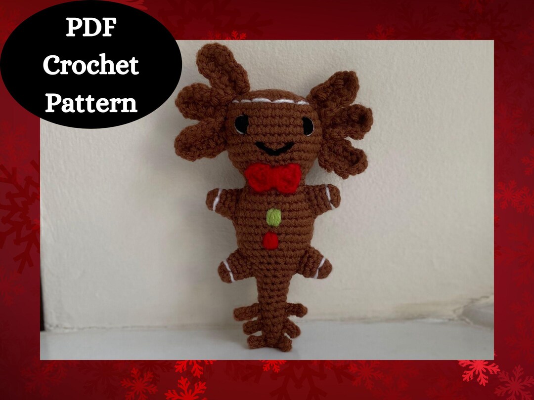 Gingerbread Man Axolotl Pattern | Crochet Gingerbread Man | Christmas ...
