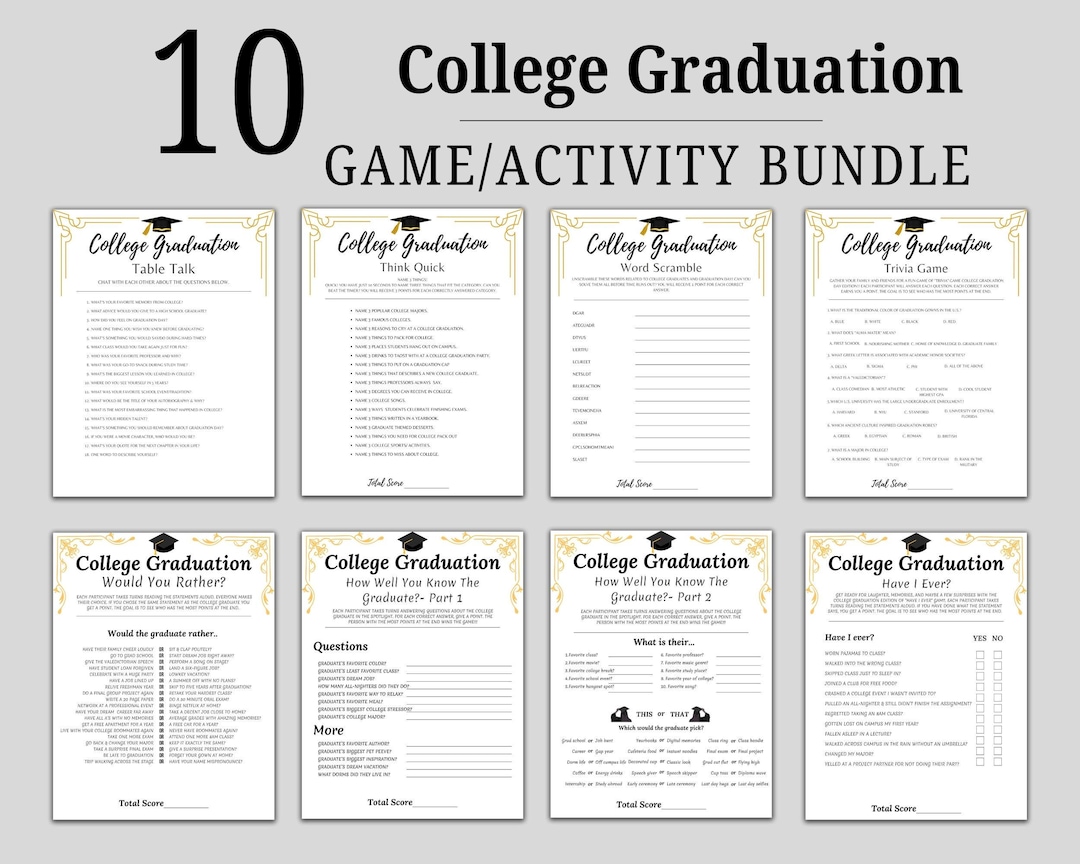 College Graduation Games Bundle | Grad Games | 2025 Graduate ...