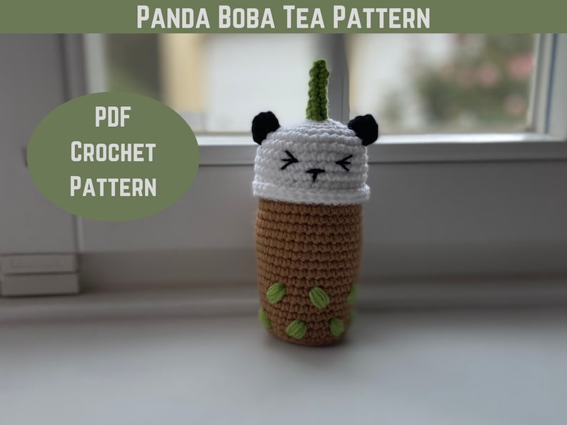 Panda Boba Tea | Boba Tea | Boba Crochet Pattern | Chunky Yarn ...