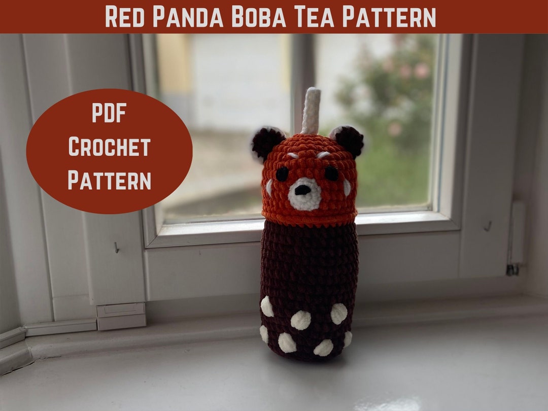 Red Panda Boba Tea Pattern | Boba Tea | Boba Crochet Pattern | Red ...