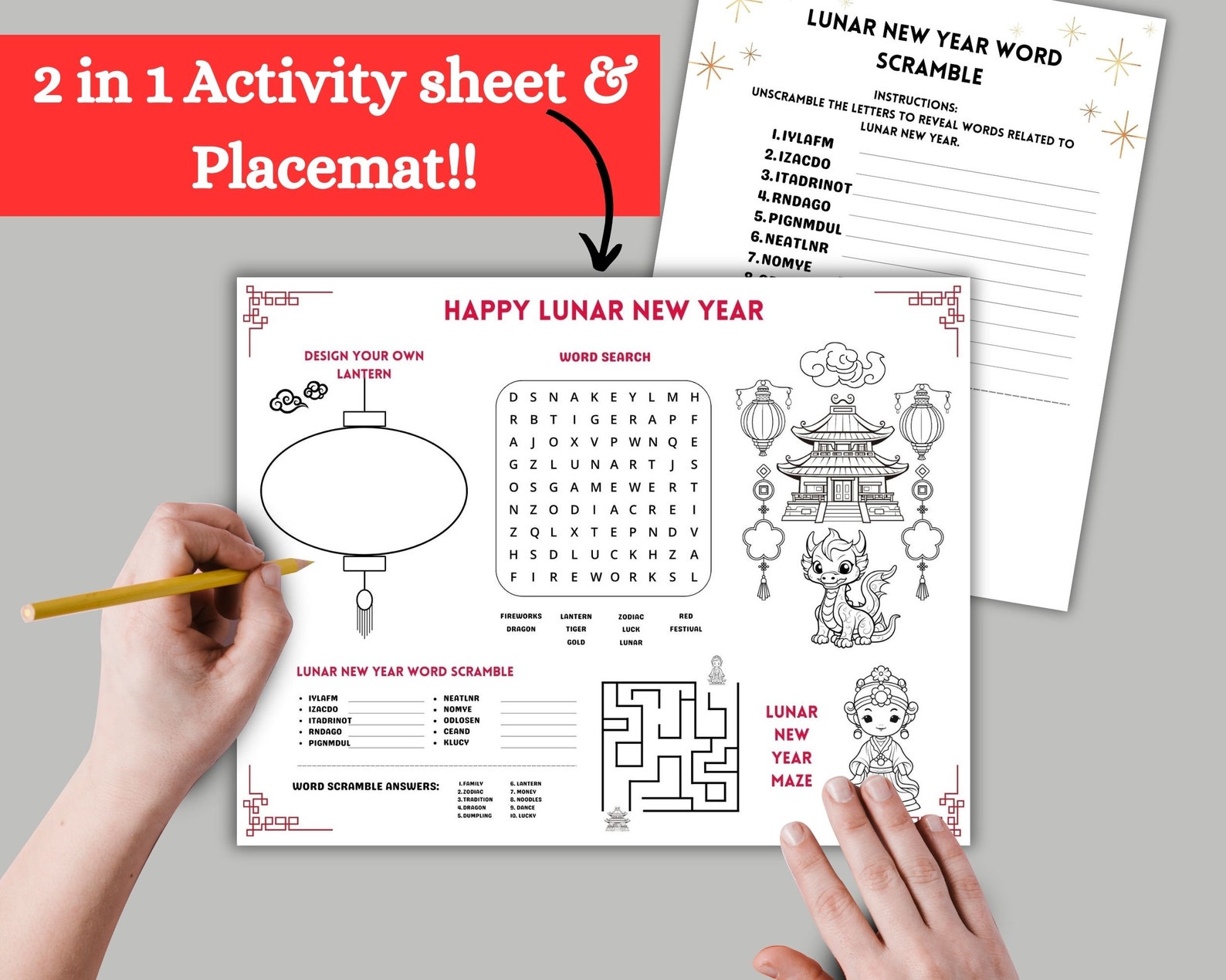 Lunar New Year Activity Printable, Chinese New Year Games, Kids ...