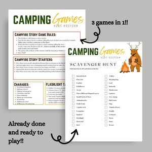 Camping Games Bundle | Campfire Games | Camping Games Printable ...