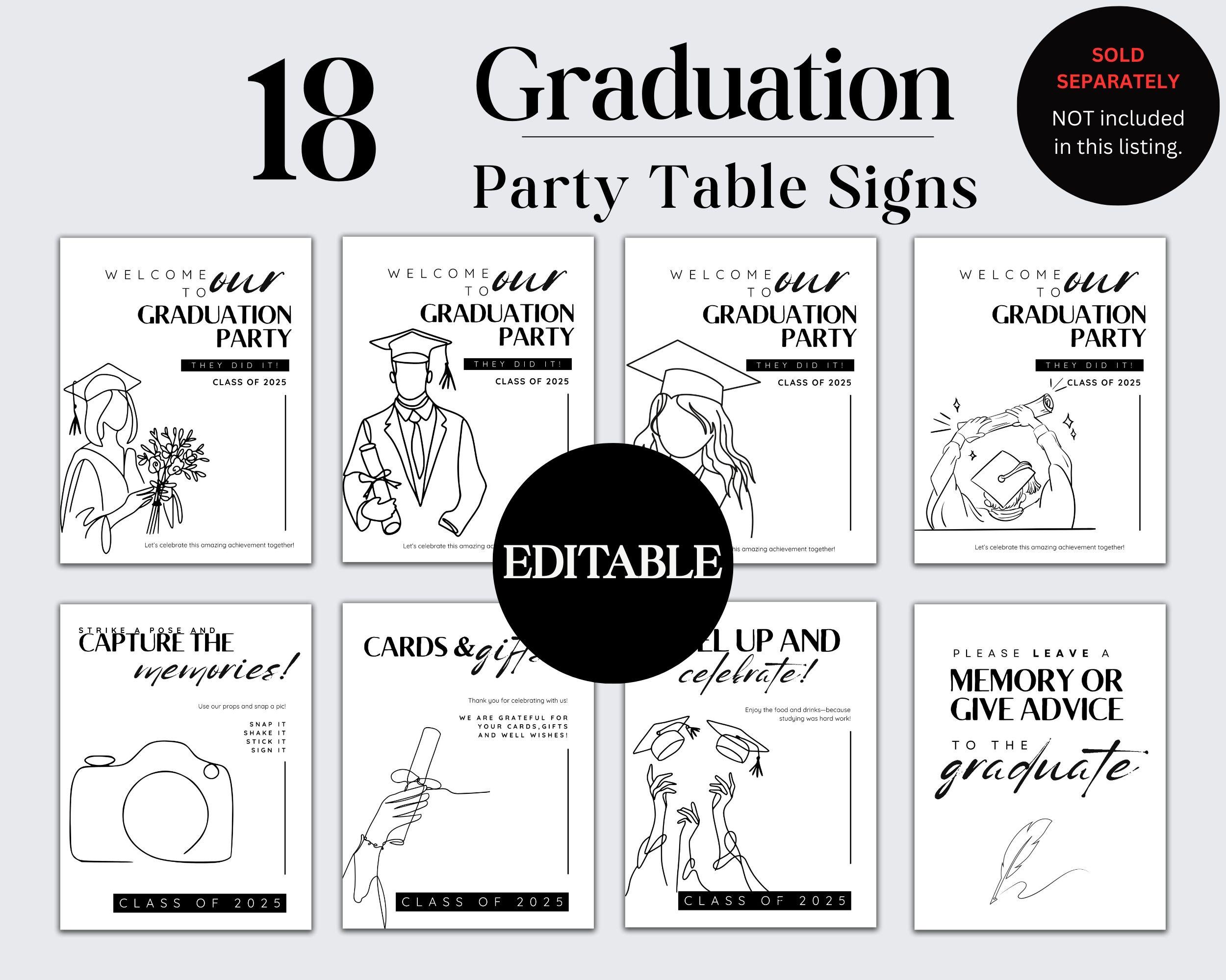Graduation Party Table Signs | Graduation Party Sign | Senior Grad Sign ...