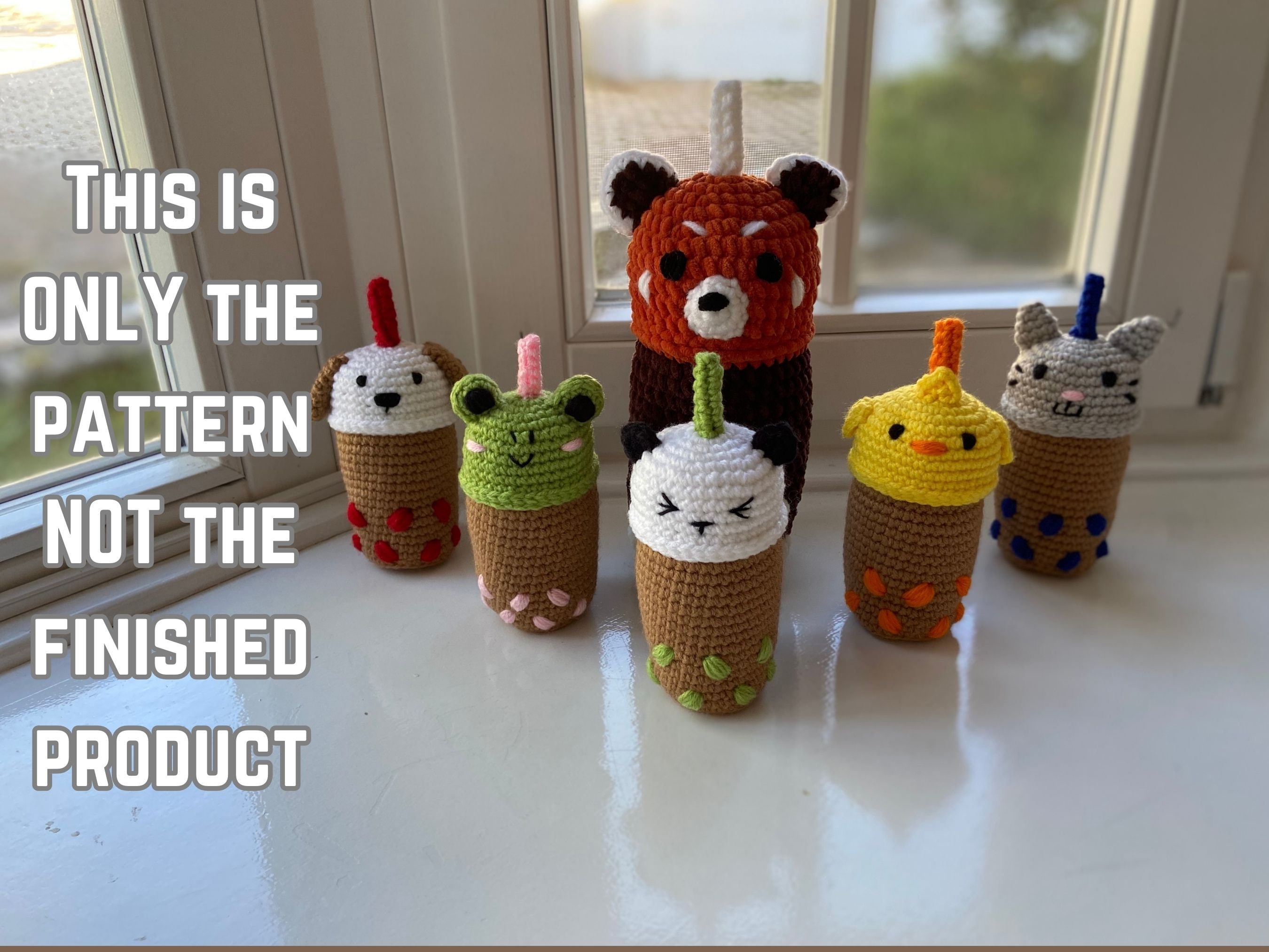 Animal Boba Tea | Boba Tea| Boba Crochet Pattern | Red Panda| Chunky ...