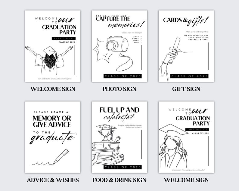 Graduation Party Table Signs | Graduation Party Sign | Senior Grad Sign ...