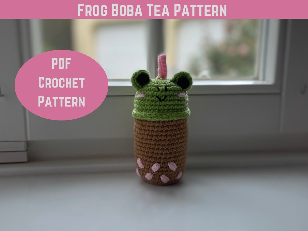 Frog Boba Tea Pattern | Crochet Frog Pattern | Frog Amigurumi | Frog ...