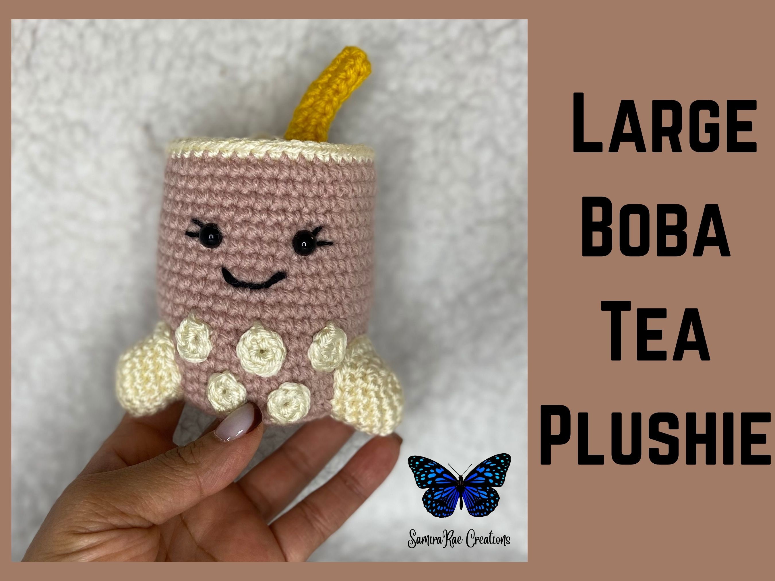 Crochet Boba Tea Plushie Pattern, Boba Plushie, Crochet Plushie Pattern ...