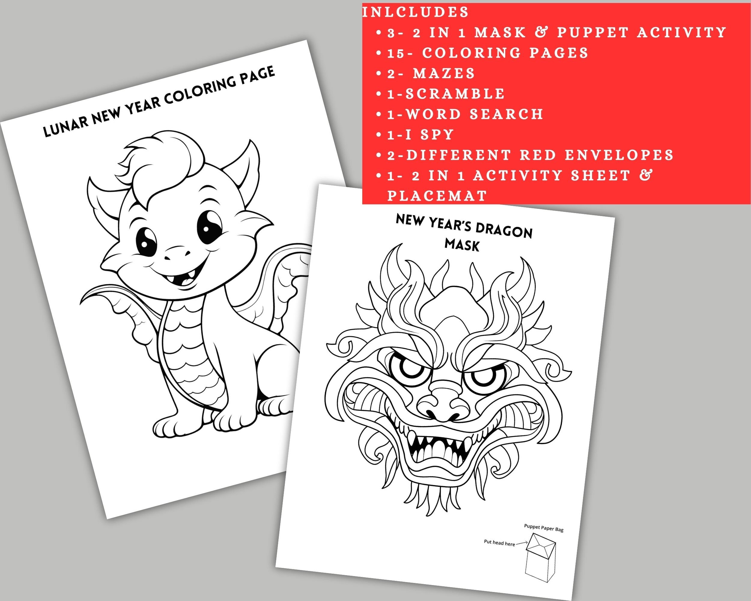 Lunar New Year Activity Printable, Chinese New Year Games, Kids ...