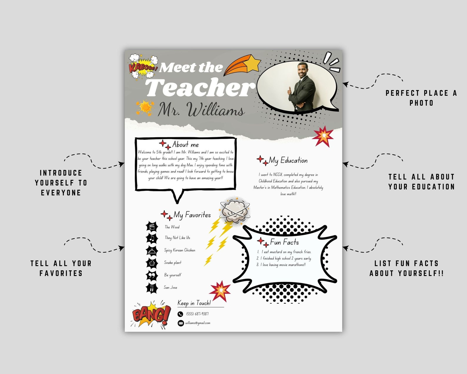Meet the Teacher Template Daycare Teacher All About the Teacher Welcome ...