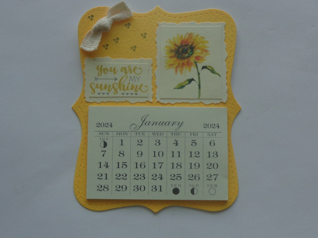 Sunflower, You Are My Sunshine, 2024 Magnetic Calendar, Magnet, Fridge ...