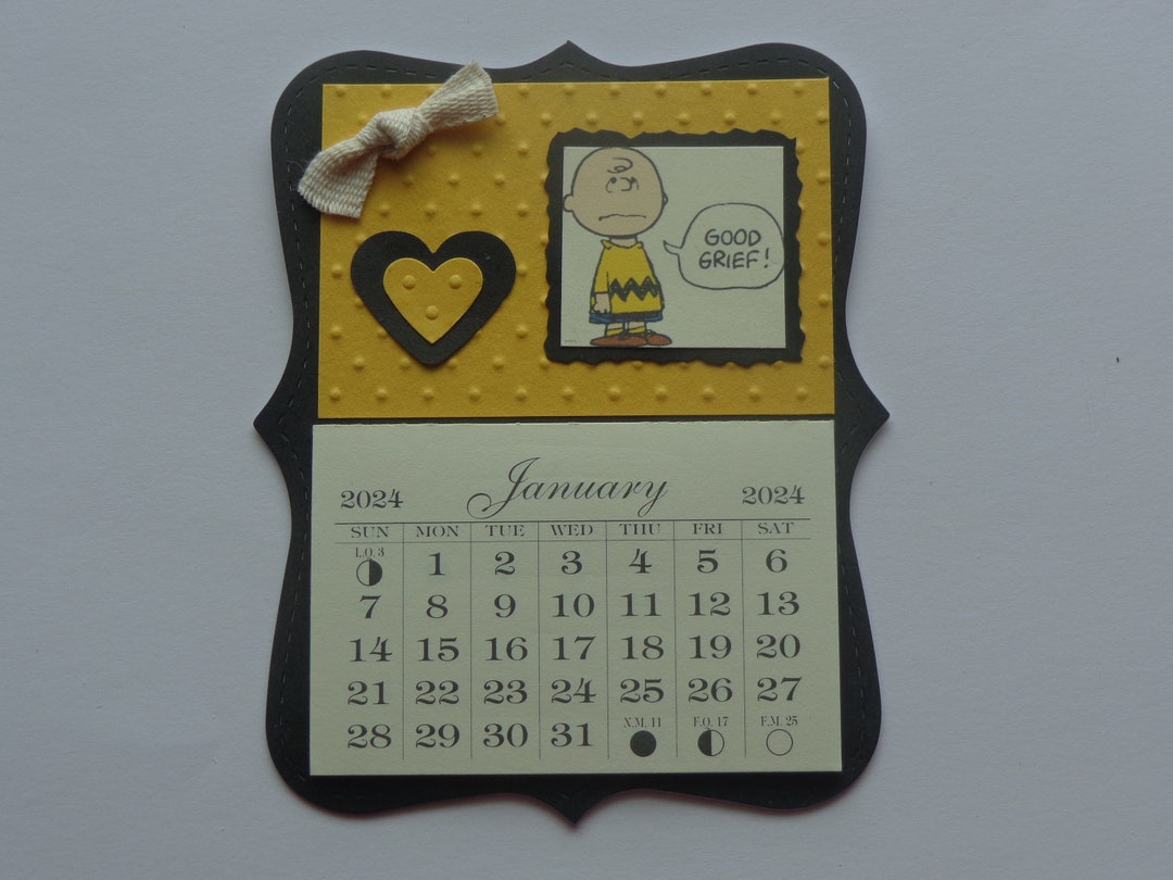 Peanuts Charlie Brown Good Grief 2024 Magnetic Calendar - Etsy Australia
