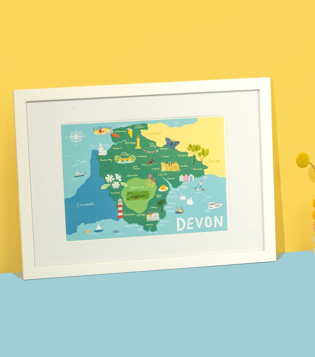 Devon Map, Devon Poster, Devon Print, Devon Art - Etsy