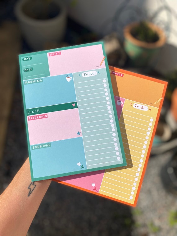 Notepads Daily Notepad Organiser Daily Organiser Pastel - Etsy