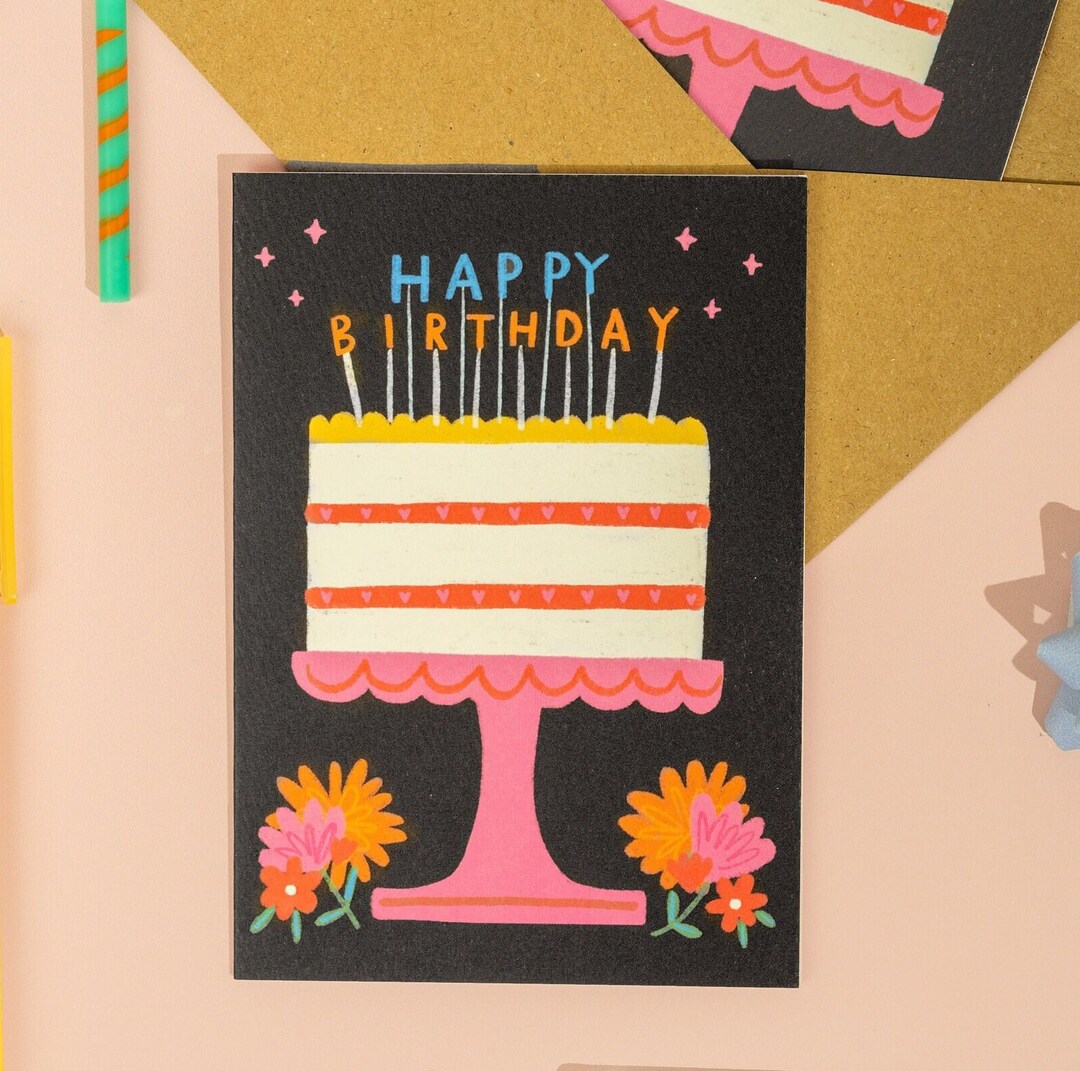 Birthday Cake Card, Birthday Card, Birthday Cake Card, Happy Birthday ...