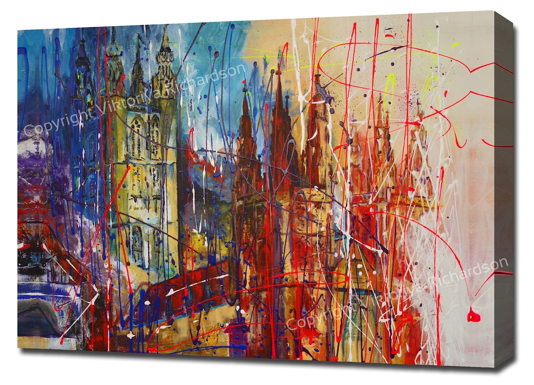 Canterbury Cathedral, Box Canvas Print, Wall Art, Urban, Abstract Art ...