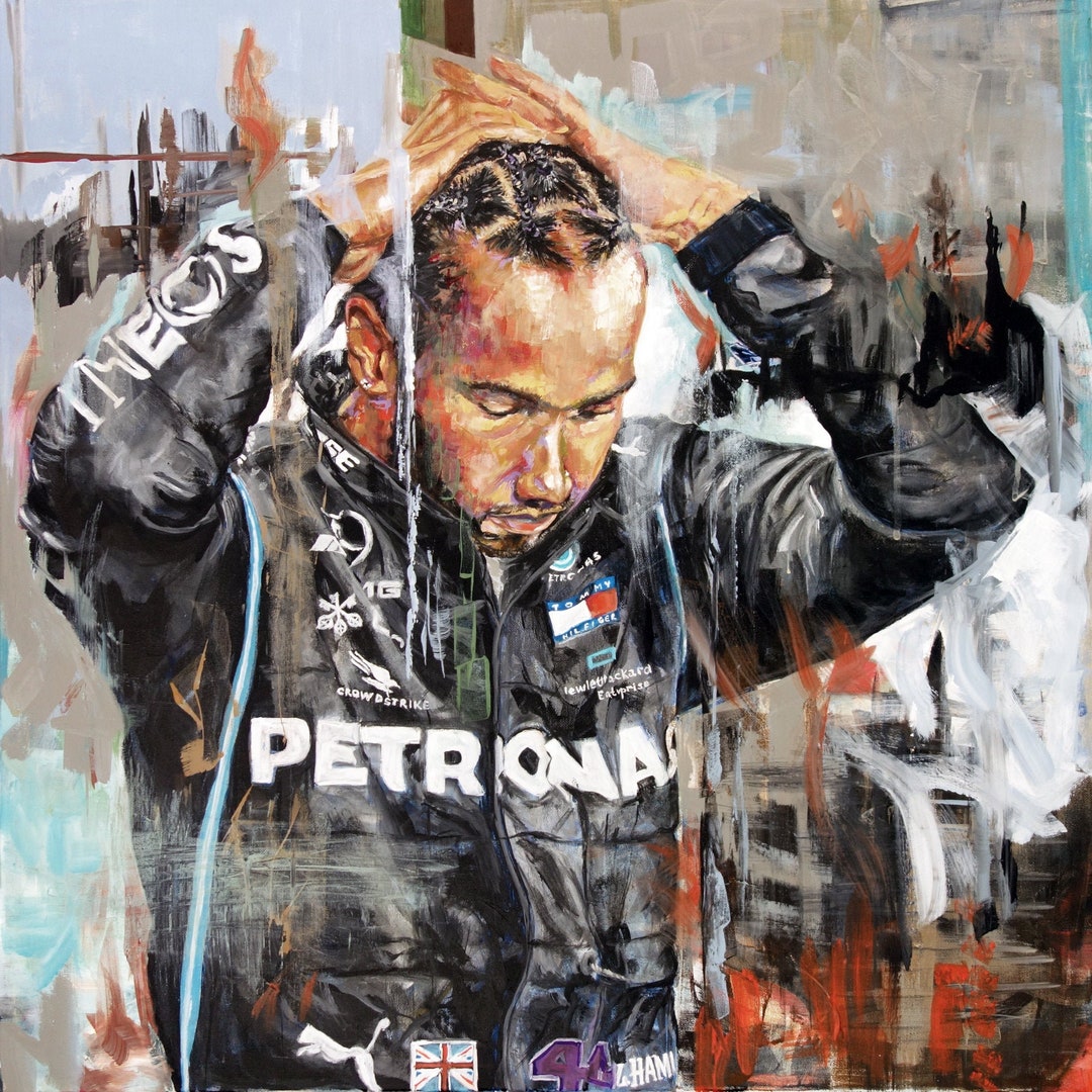 Lewis Hamilton GOAT, Original Painting, Luxury Art, Street Art, Formula ...