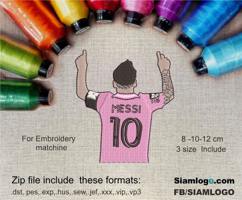 Messi Miami Designs Machine Embroidery - Etsy