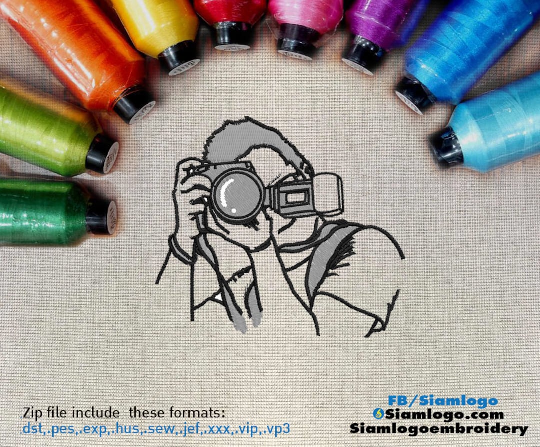 Photographer Machine Embroidery Design - Etsy