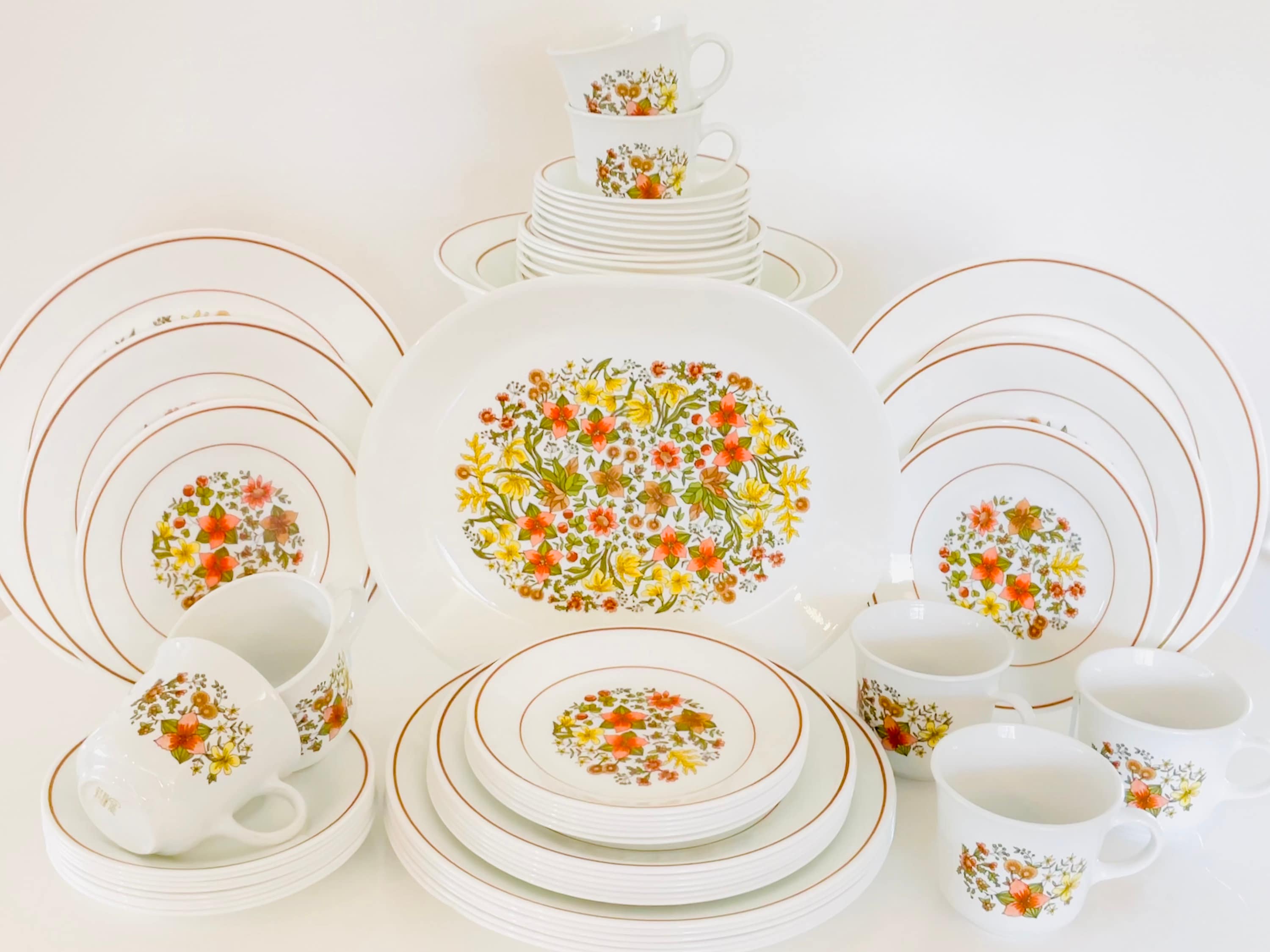 Corelle Indian Summer Dinnerware 58 Pcs 1970s Retro Kitchen - Etsy