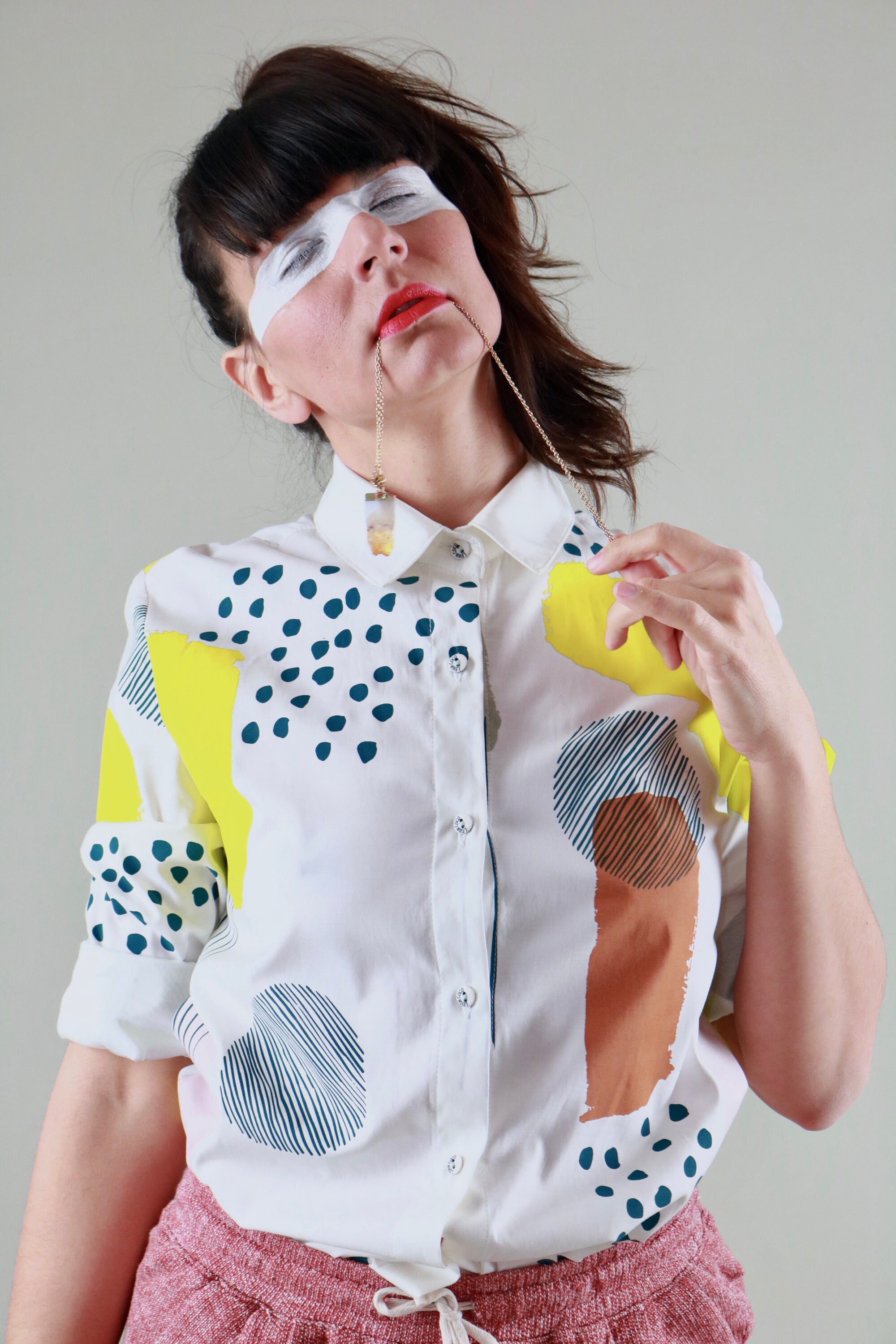 Abstract Universe Long Shirt - L - Colorful - Screen Printed Shirt ...