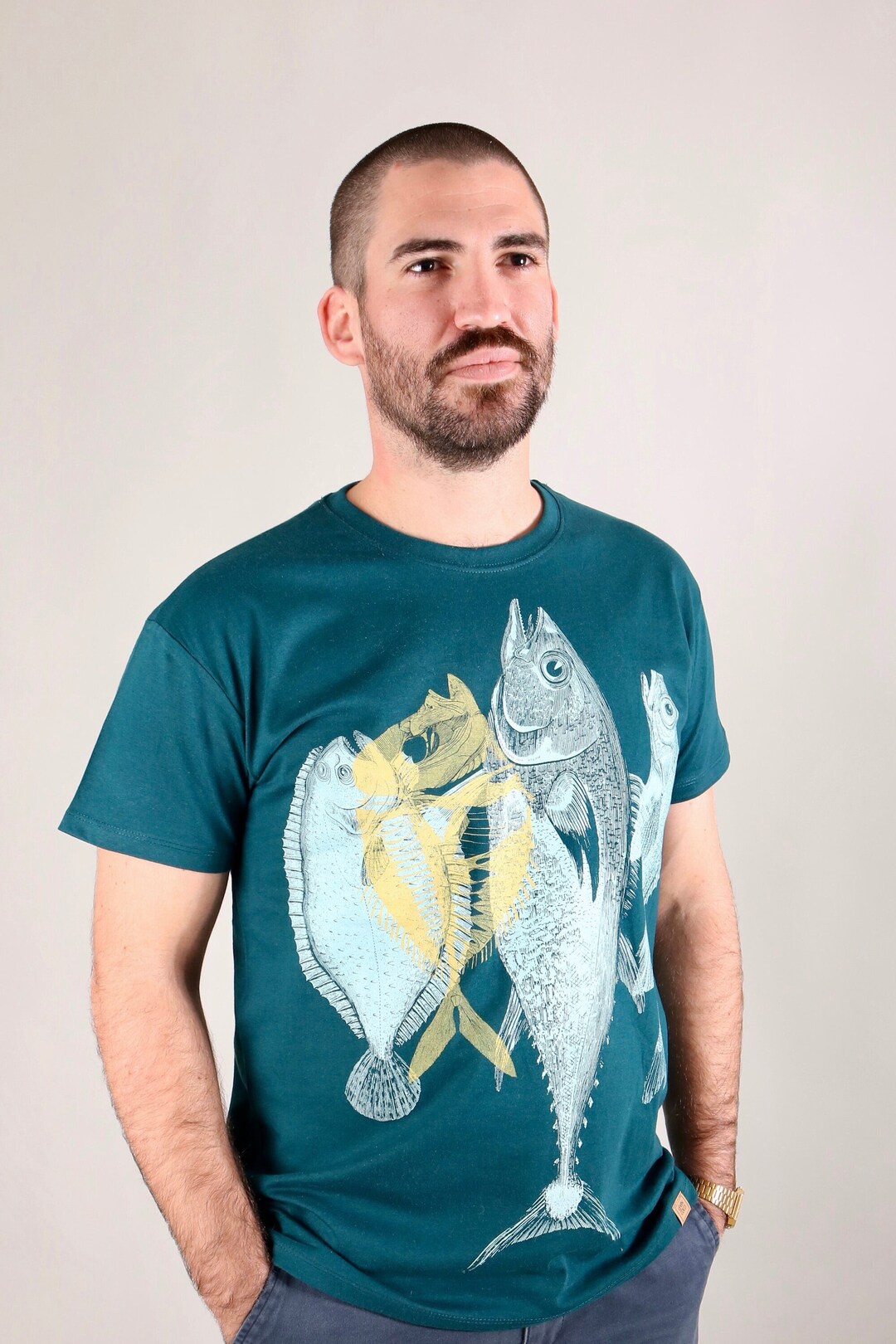 Screen Printed Graphic on T-shirt - "fish No.1" - Etsy