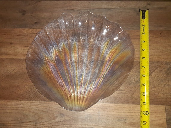 Rare Vintage 1960's Kamei Craft Clear Carnival Glass Shell | Etsy