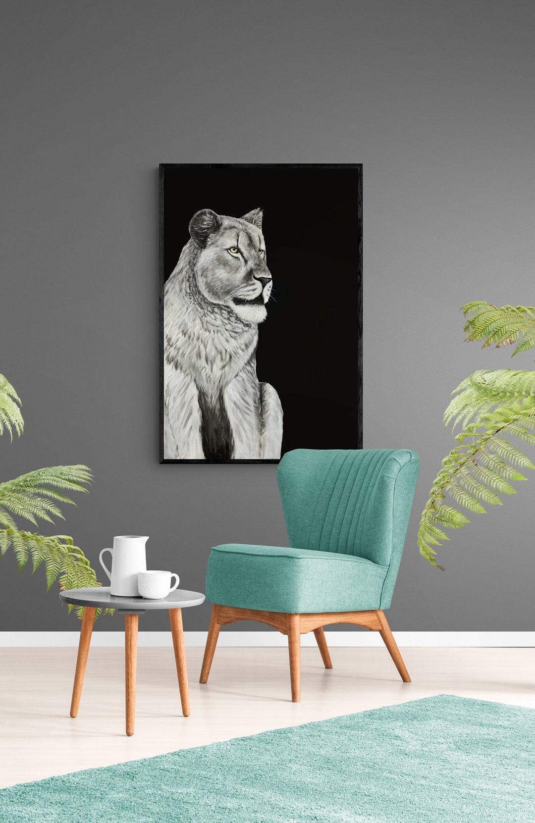 Wild Beauty Captured - Grey Lioness With Yellow Eyes -print of Original ...