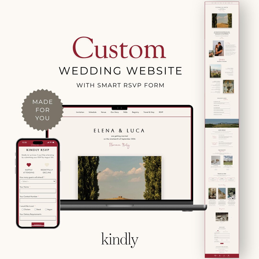 Personalized Wedding Website With Integrated RSVP Form: Custom ...