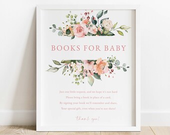 Books for Baby Sign, Printable Baby Shower Book for Baby Sign, Peach ...