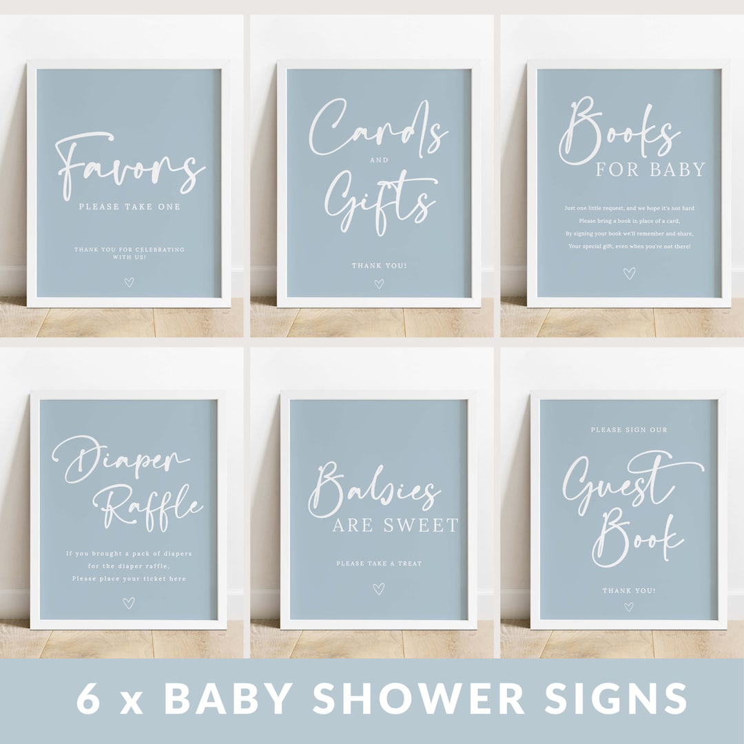 Light Blue Baby Shower Table Sign Template | Blue Boy Baby Shower Signs ...