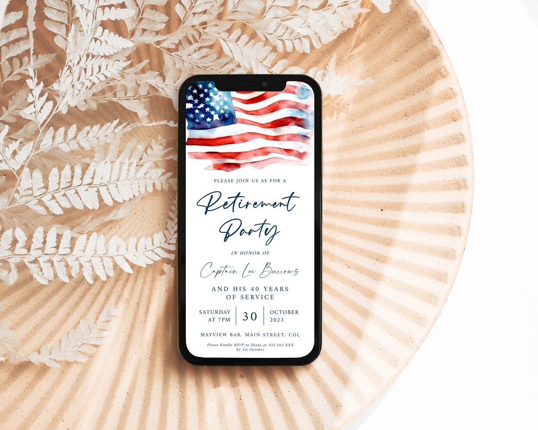 Electronic Army Retirement Party Invite, Marine Air Force Military ...