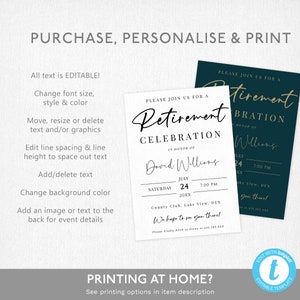 Modern Retirement Invitation | Minimalist Retirement Party Invite ...