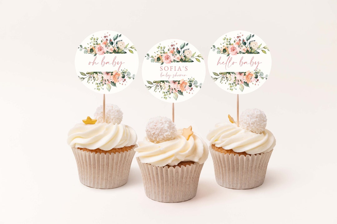 Boho Floral Editable Cupcake Toppers | Instant Download #LC06 - Etsy
